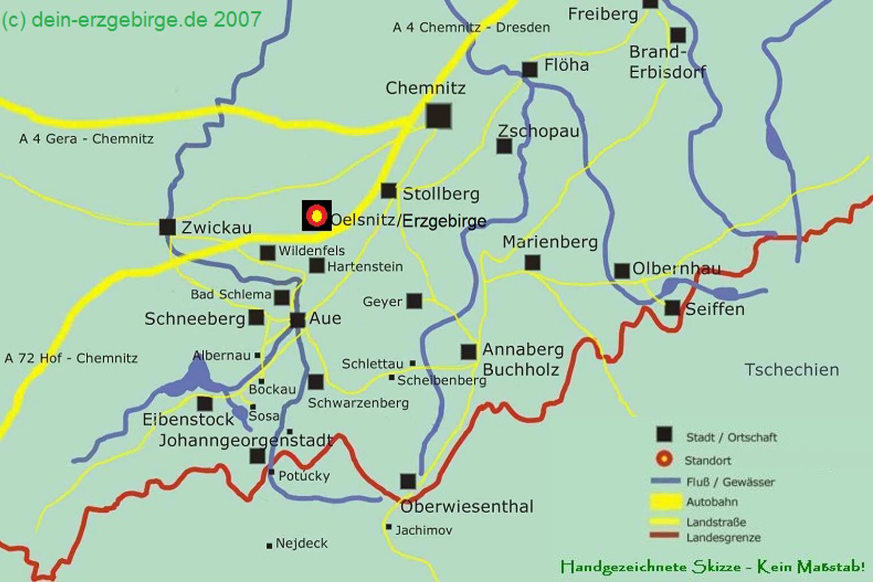 In und um Oelsnitz/Erzgebirge (Sachsen) gibts Sehenswürdigkeiten ...